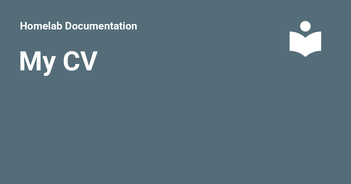 My CV - Homelab Documentation